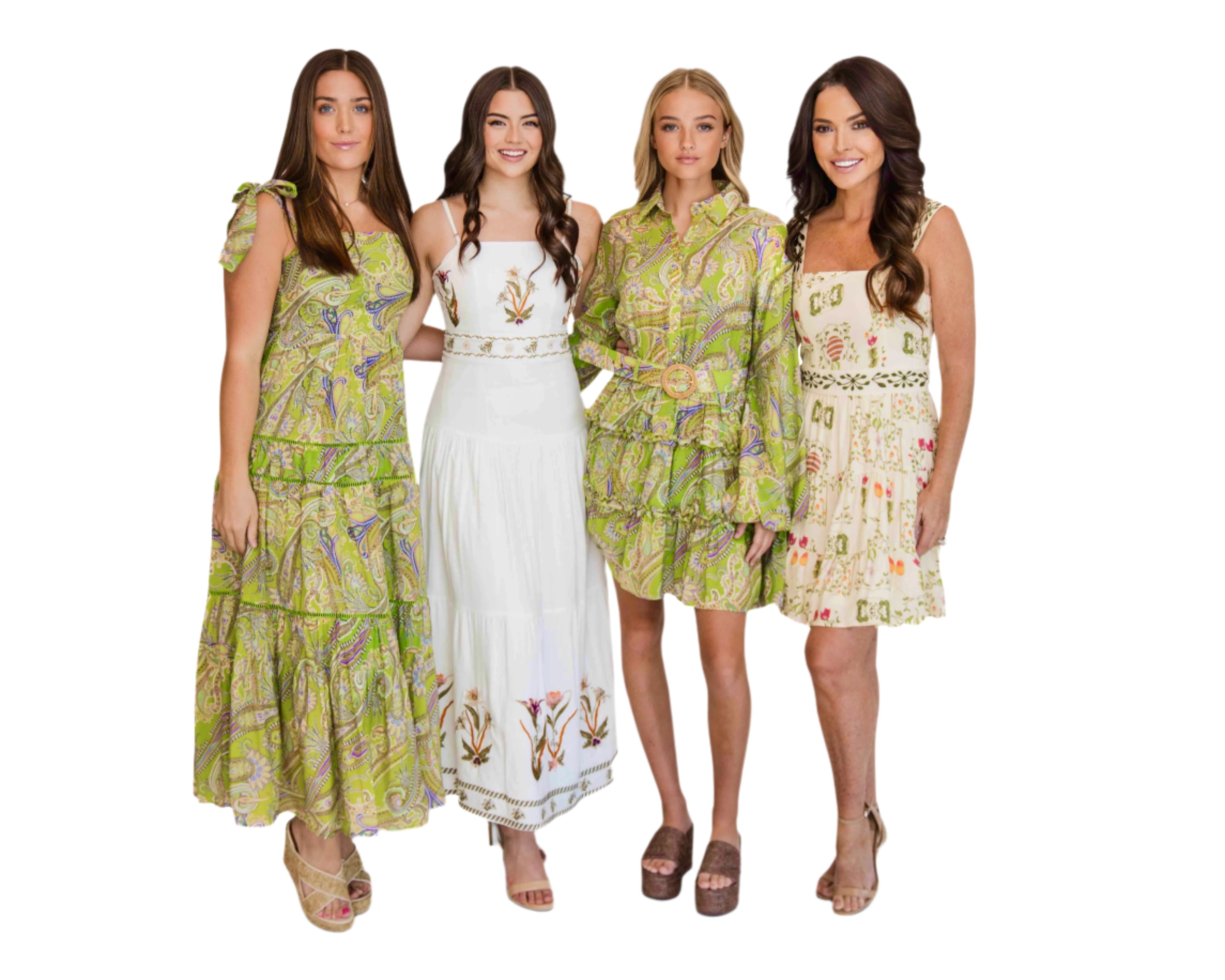 Willow Green Paisley Long Sleeve Mini Tiered Dress – Robin Towle