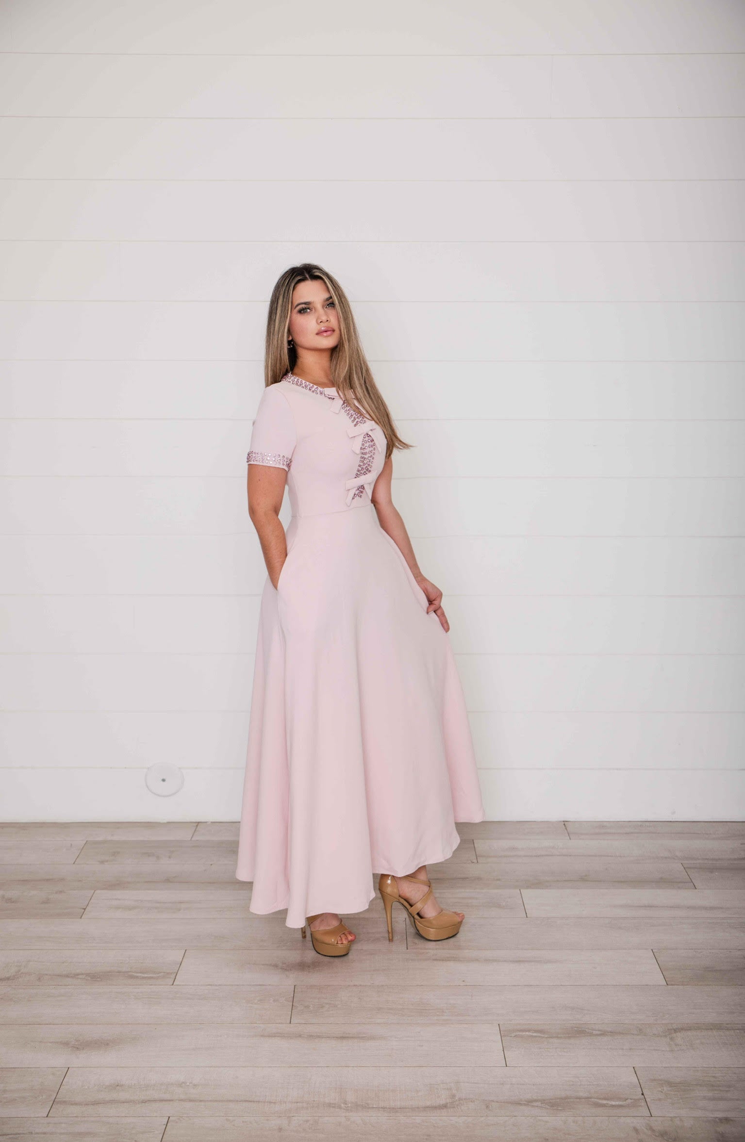 Della A-line Pink Dress – Robin Towle